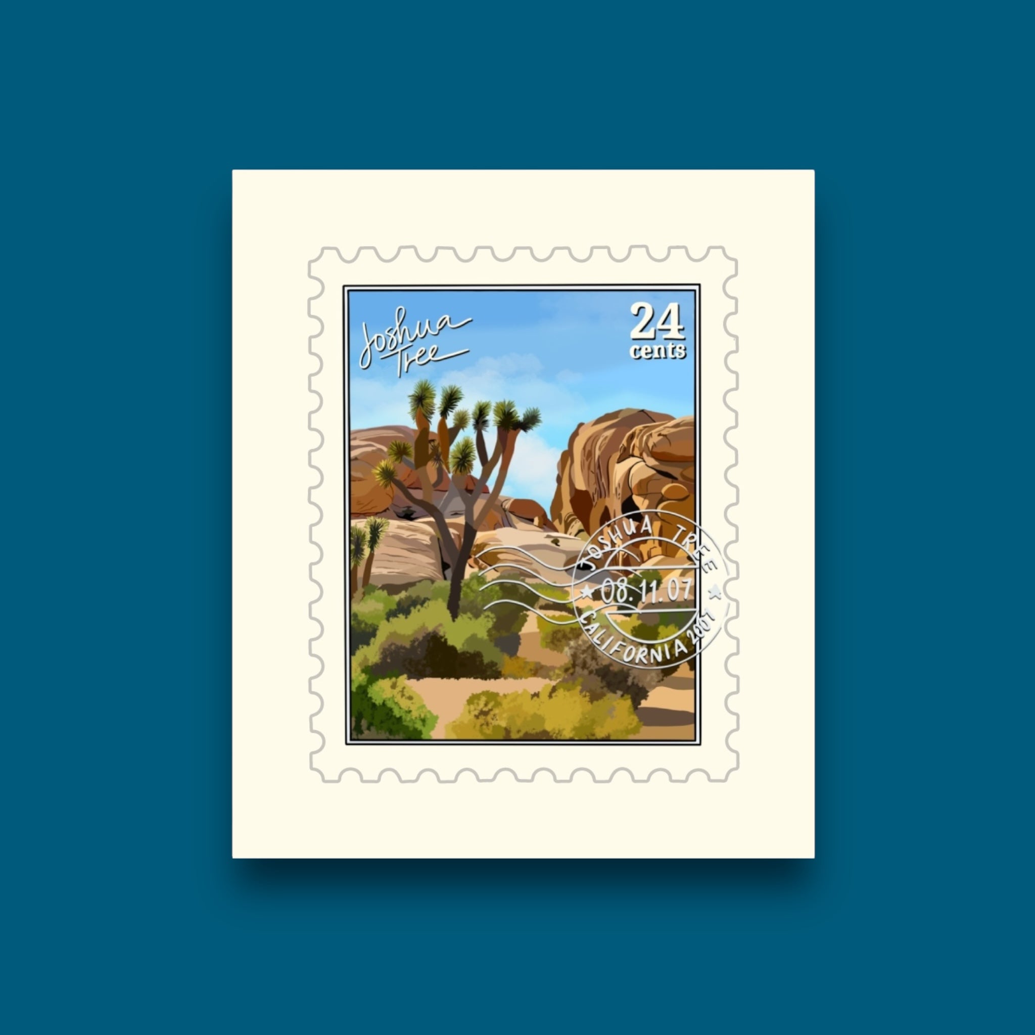 Joshua Tree California Stamp Sticker – Blue Bison Apparel
