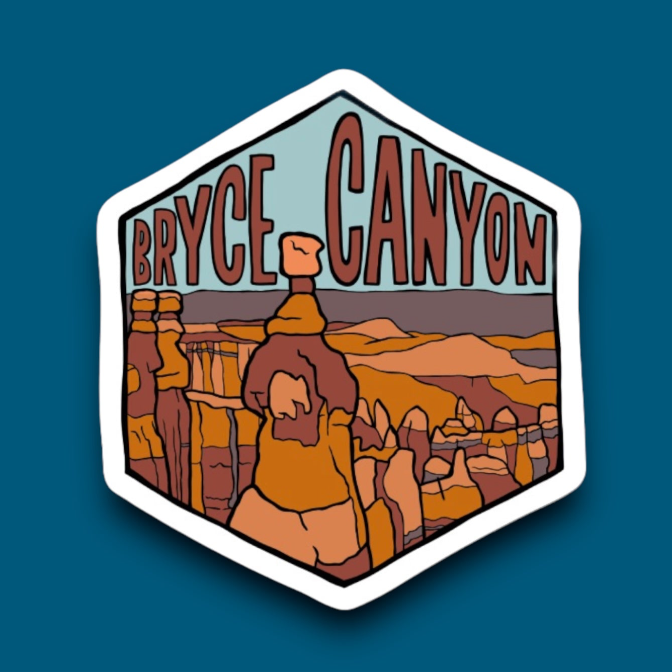 Bryce Canyon National Park, Utah- Hexagon Sticker – Blue Bison Apparel