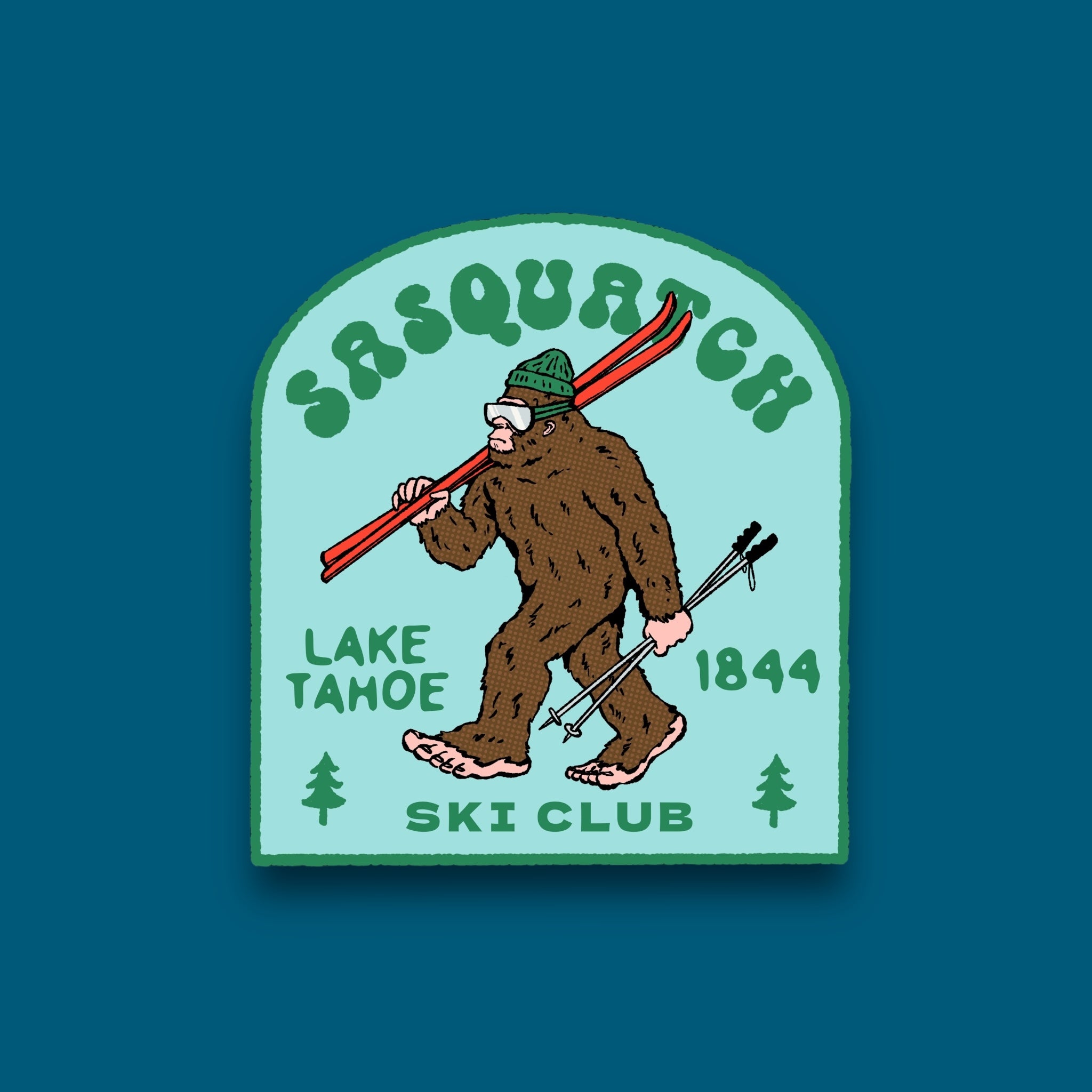 Sasquatch Green Ski Club Sticker – Blue Bison Apparel