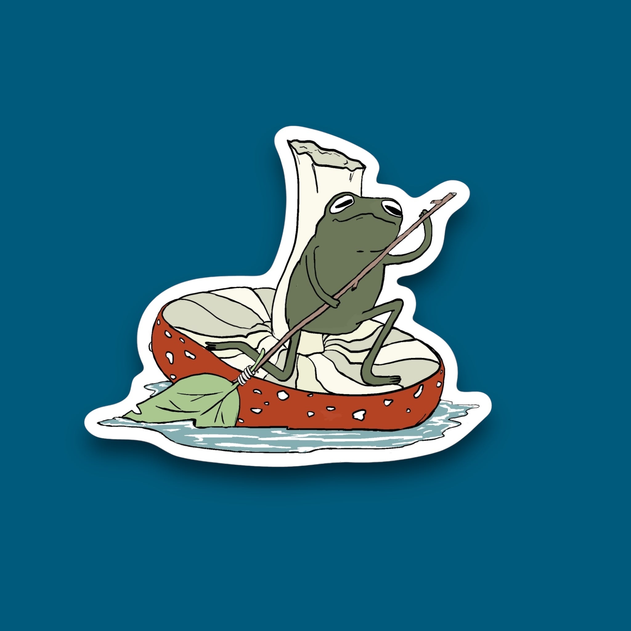 Mushroom Raft Frog Sticker – Blue Bison Apparel