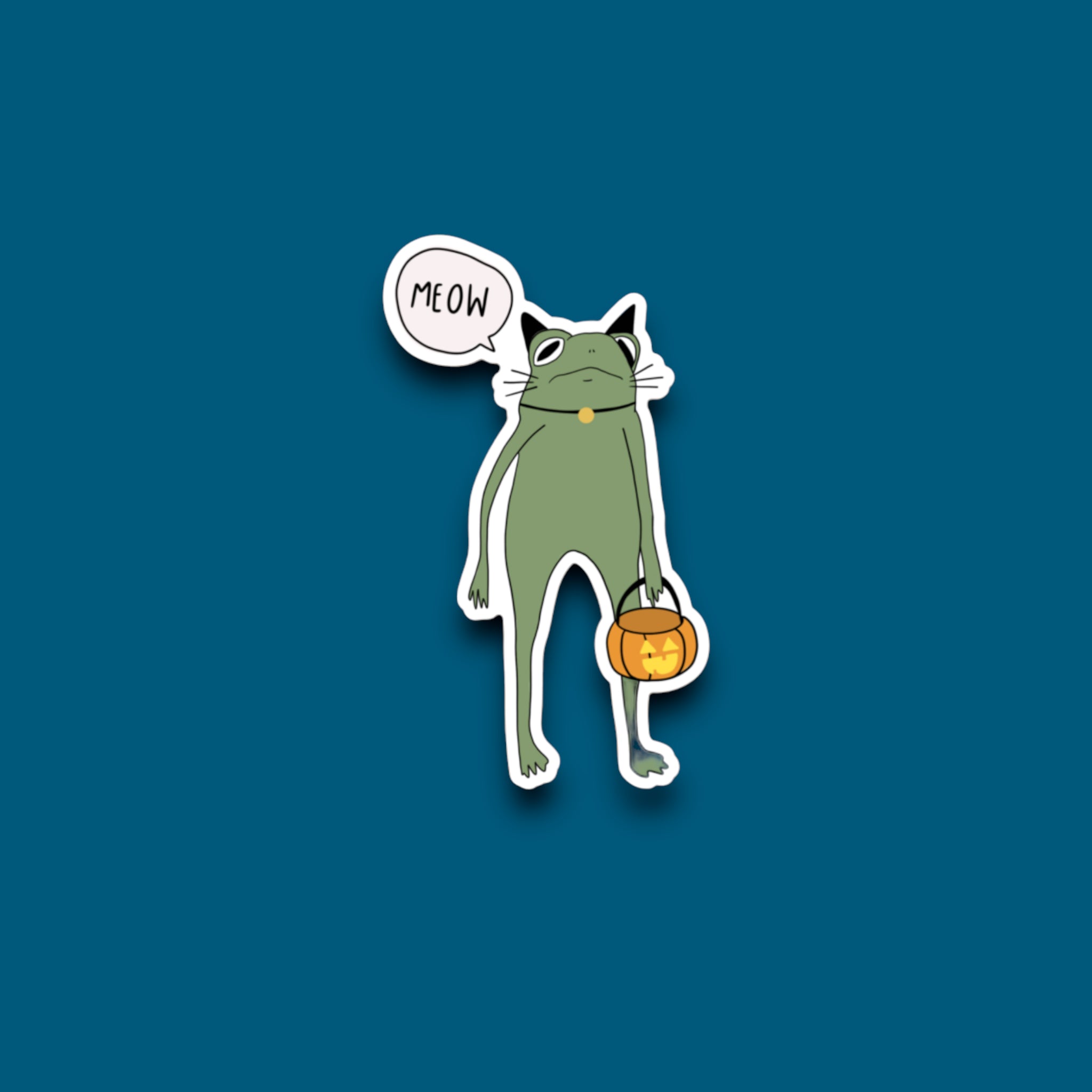 Halloween Kitty Frog Sticker (Q22) – Blue Bison Apparel