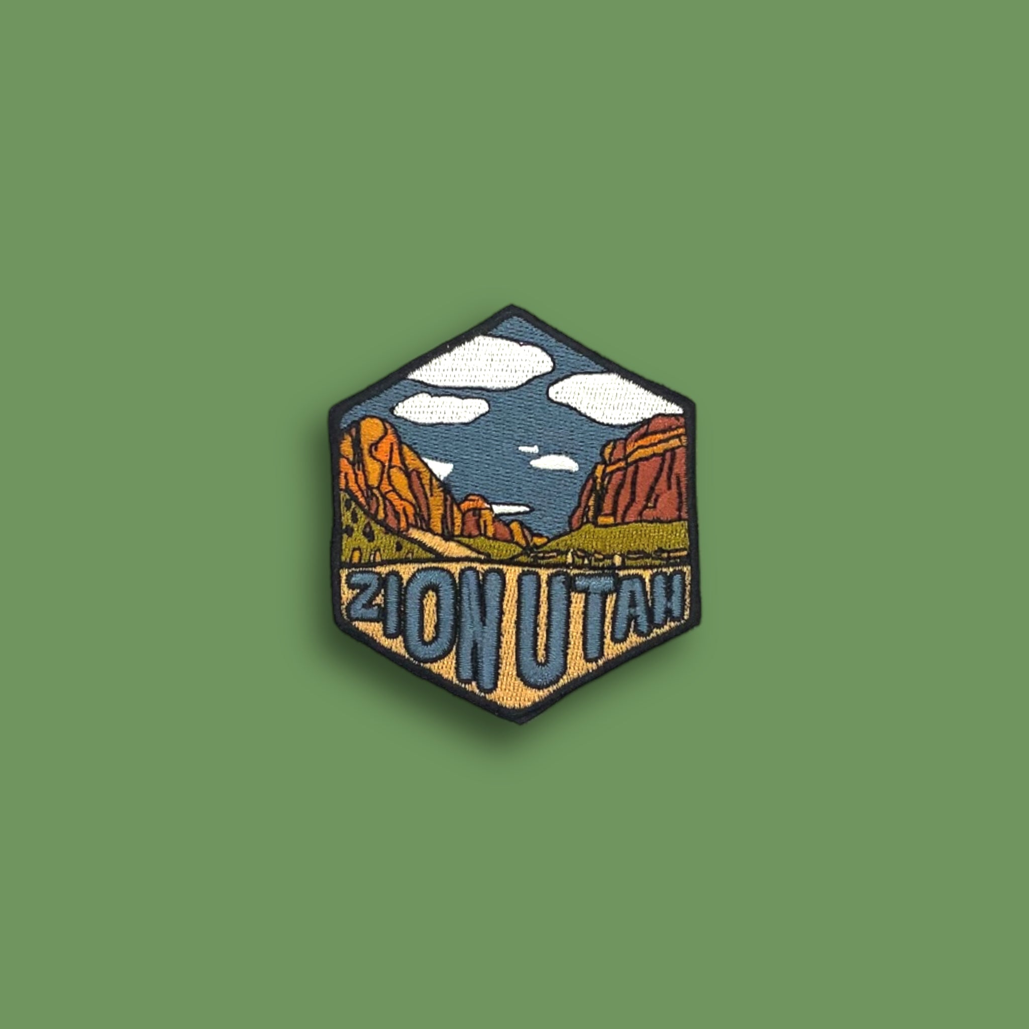 Zion National Park, Utah- Embroidered Hexagon Patch – Blue Bison Apparel