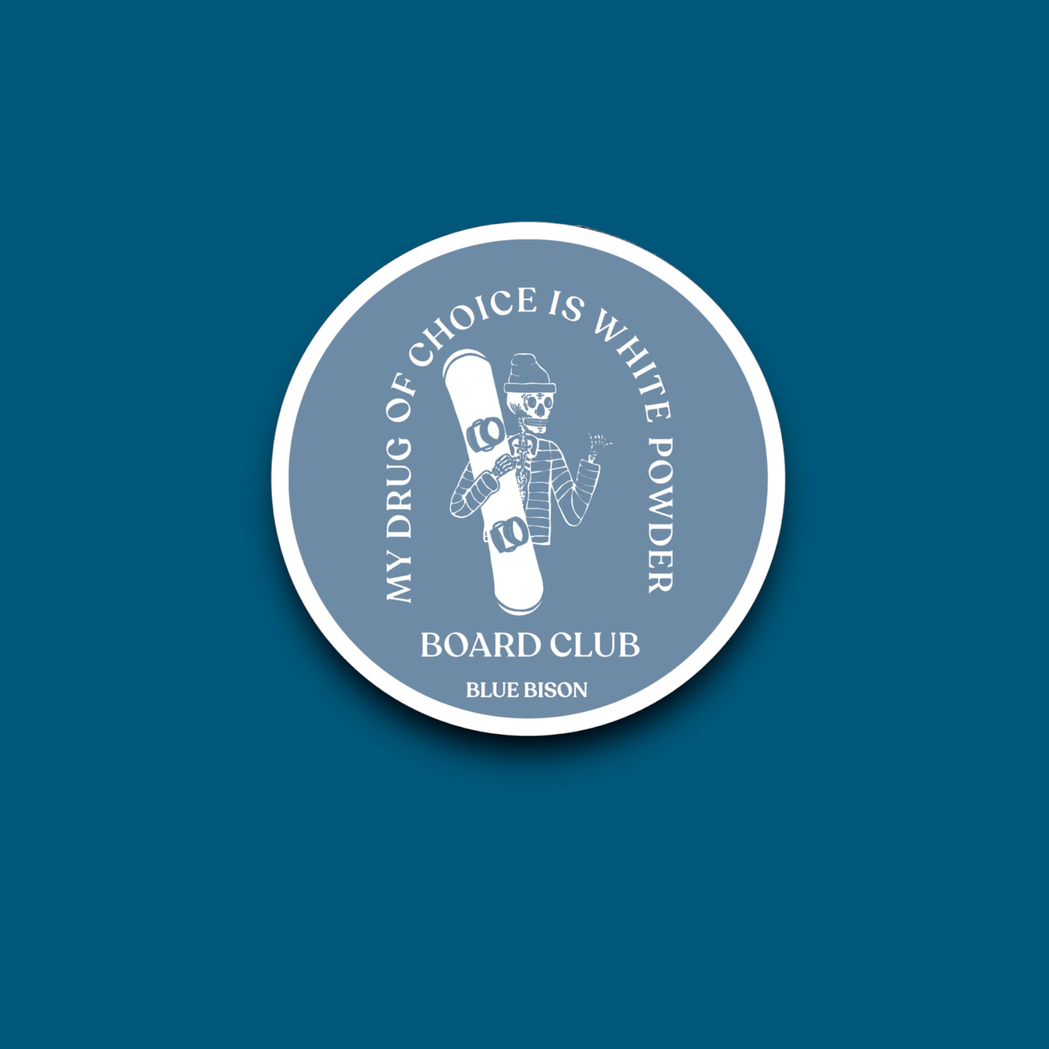 Board Club Powder Blue Sticker (A6) – Blue Bison Apparel