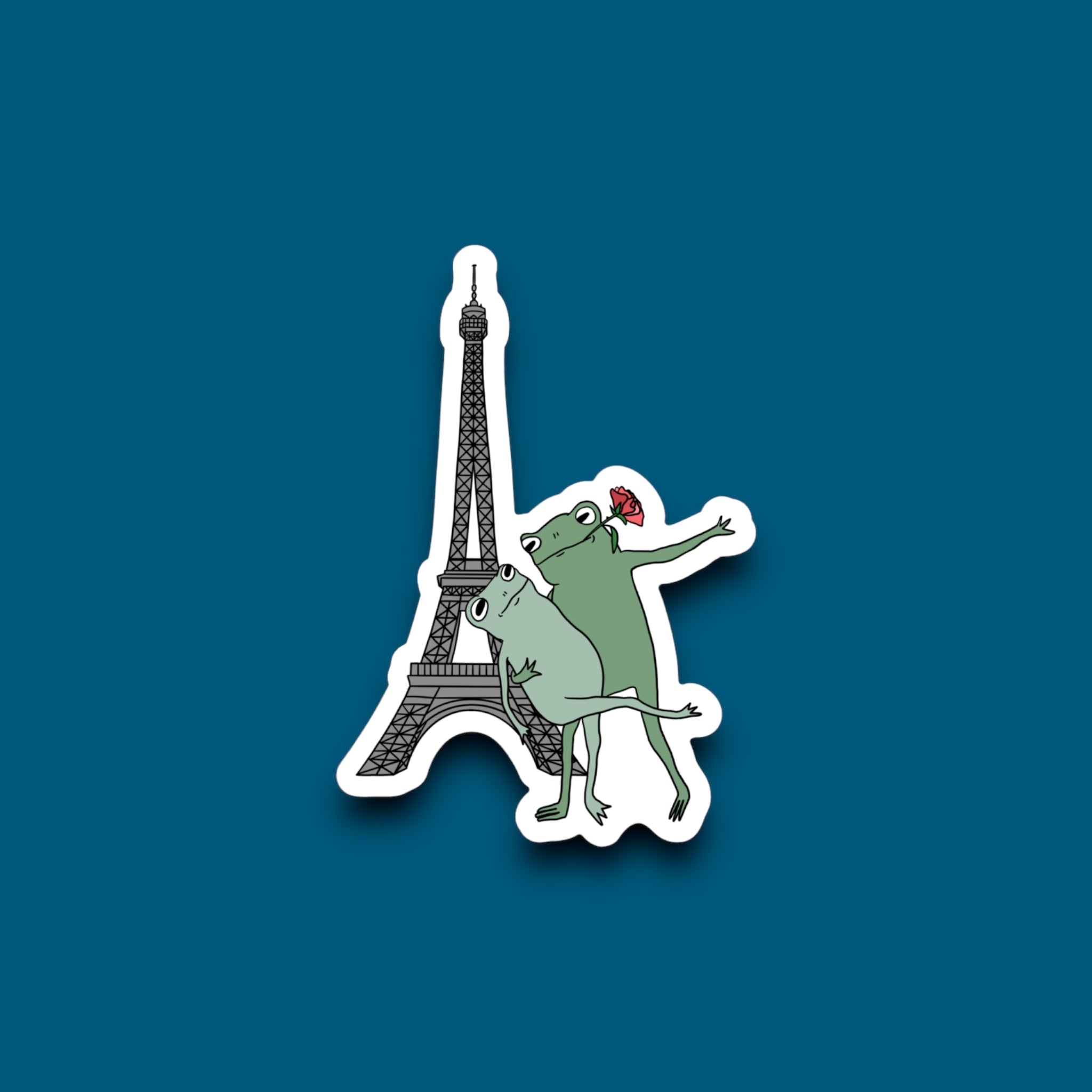 Frogs In Love In Paris Sticker (J11) – Blue Bison Apparel