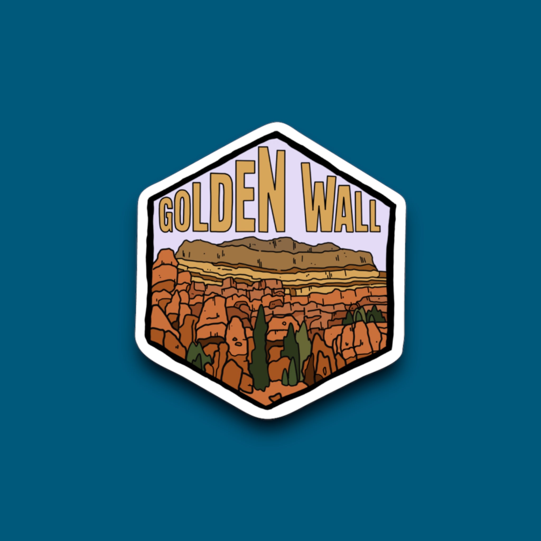 Golden Wall, Dixie National Forest, Utah- Hexagon Sticker – Blue Bison ...