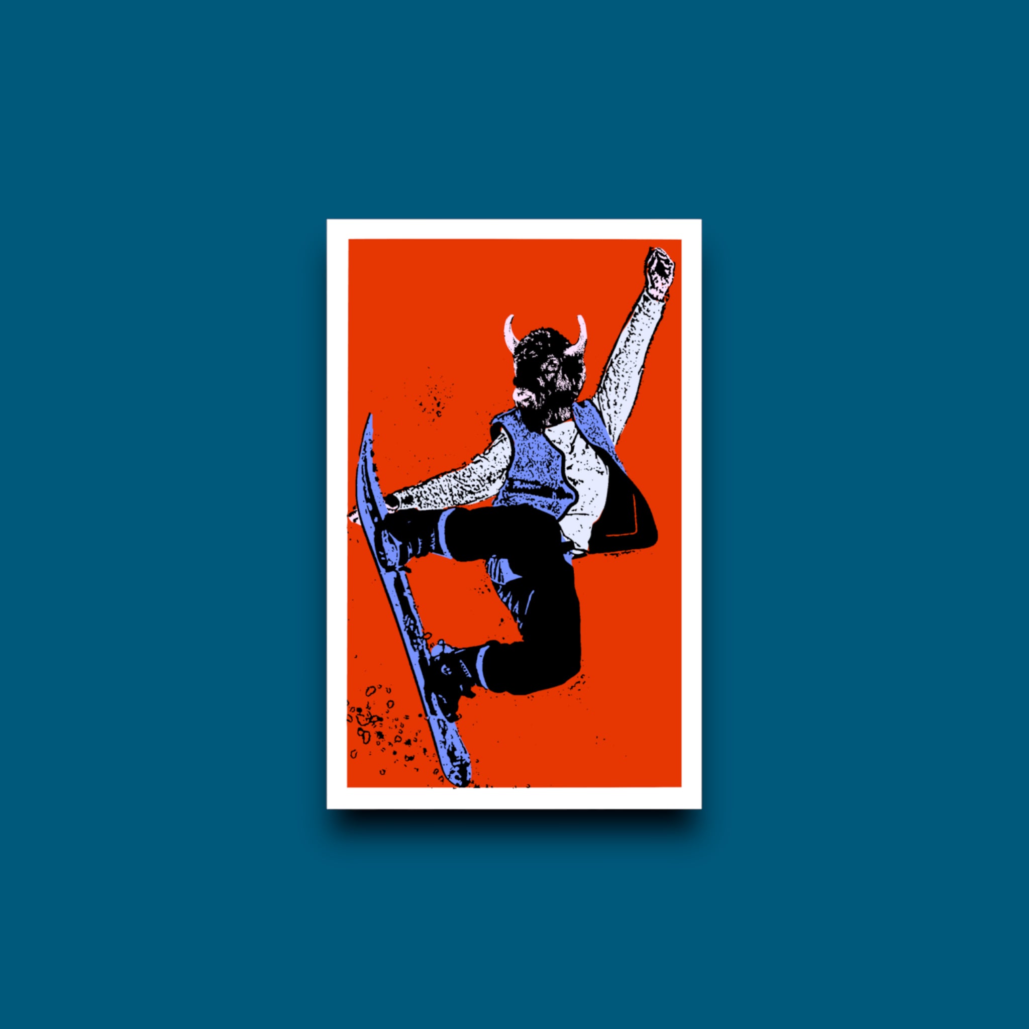 Bison Boarder Sticker – Blue Bison Apparel