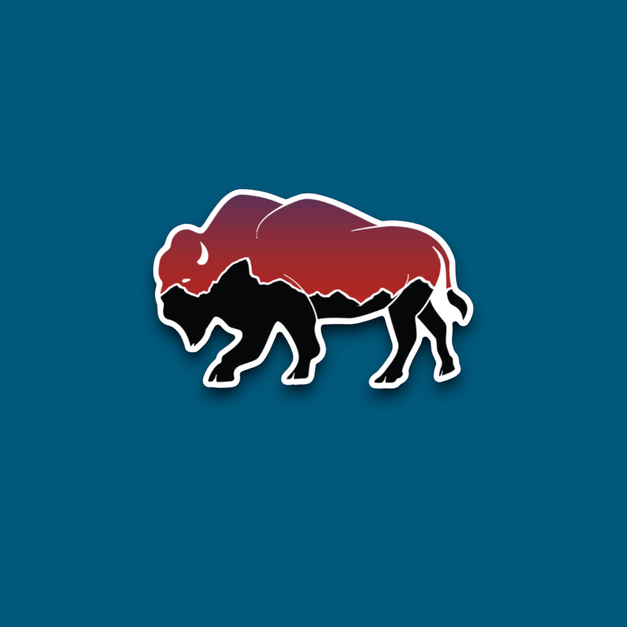 Roam The Tetons Bison Sticker (M3) – Blue Bison Apparel