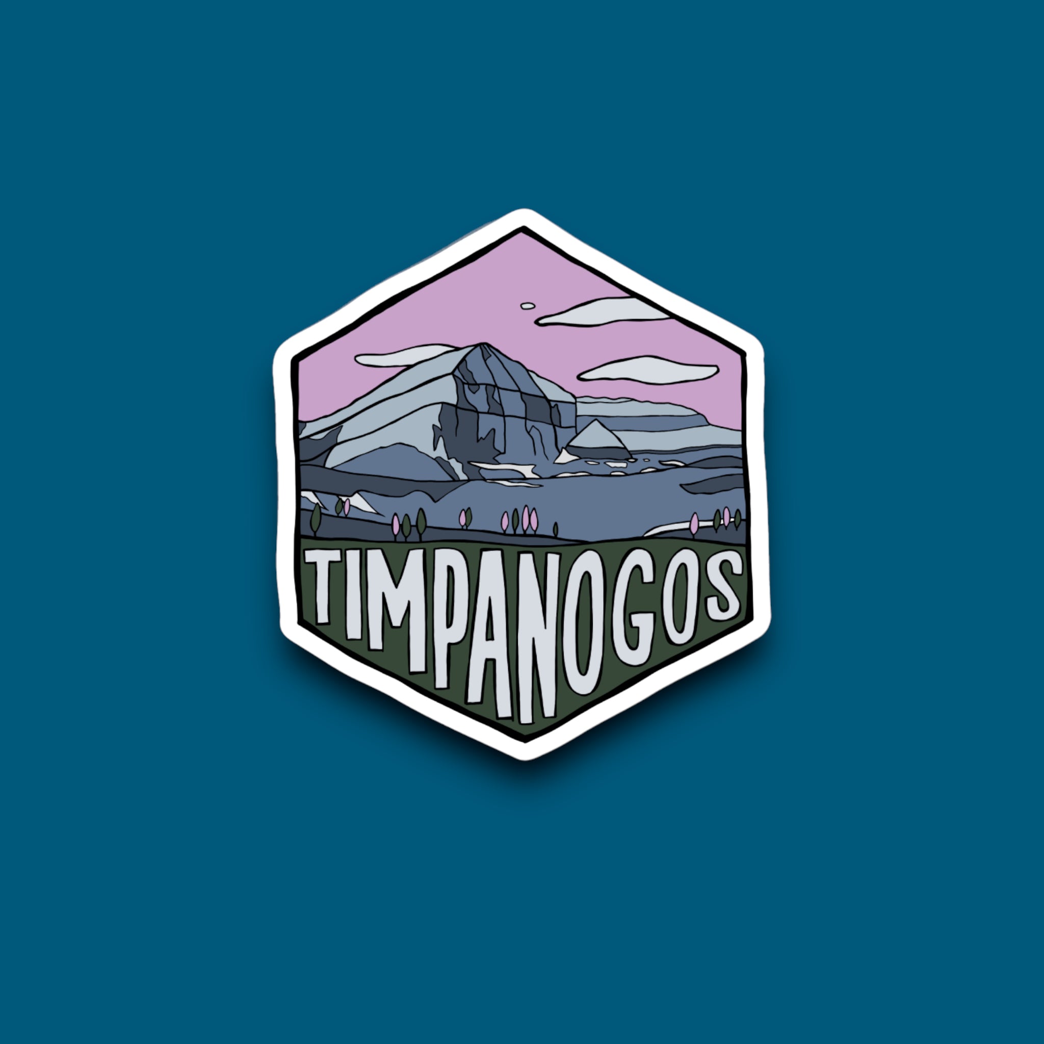 Mount Timpanogos, Utah- Hexagon Sticker – Blue Bison Apparel
