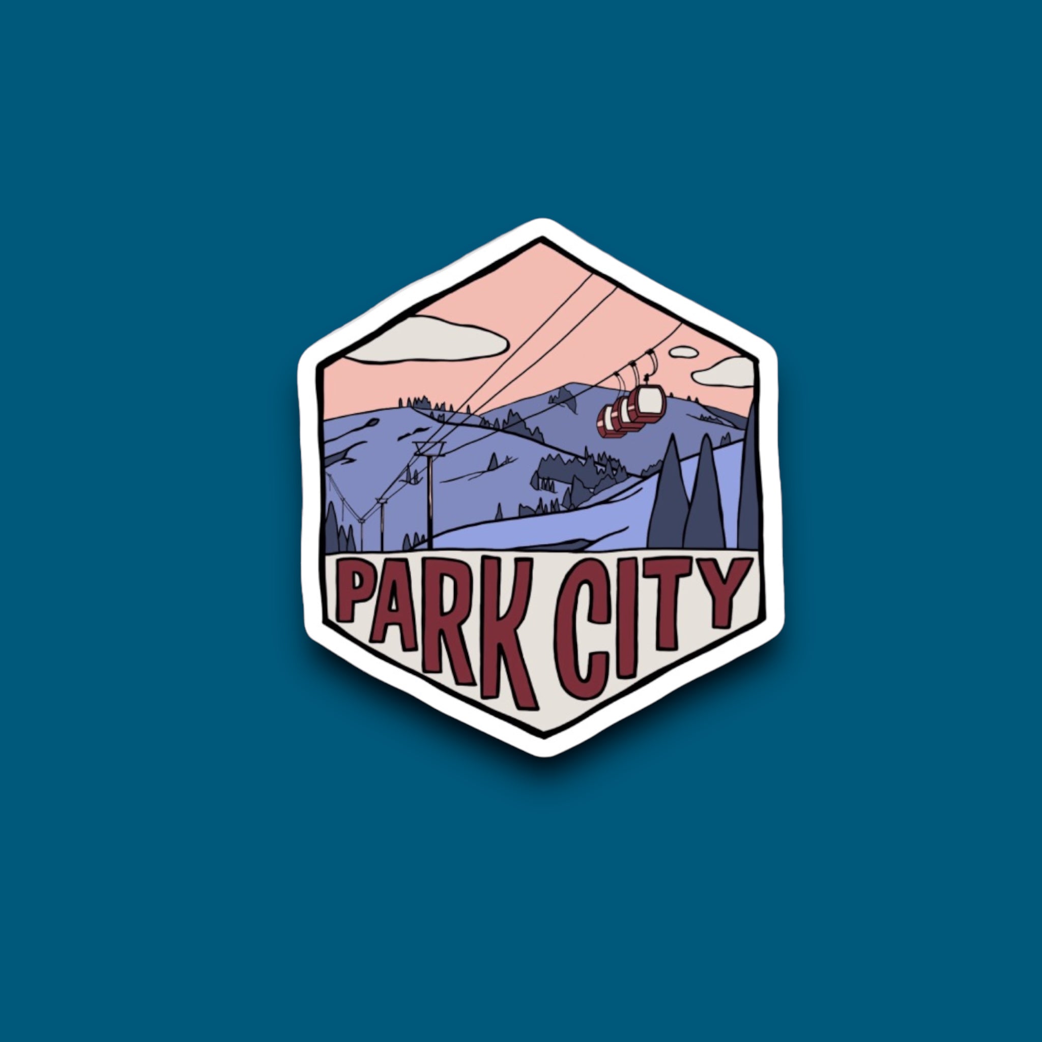 Park City, Utah- Hexagon Sticker – Blue Bison Apparel