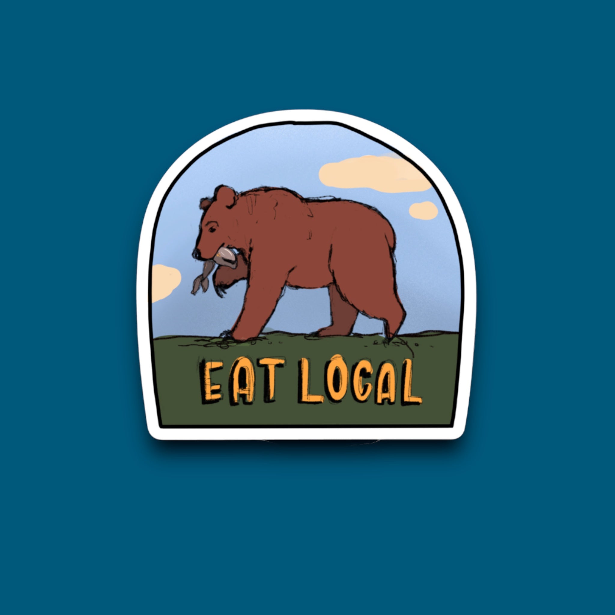 Bear Eat Local Sticker (D13) – Blue Bison Apparel