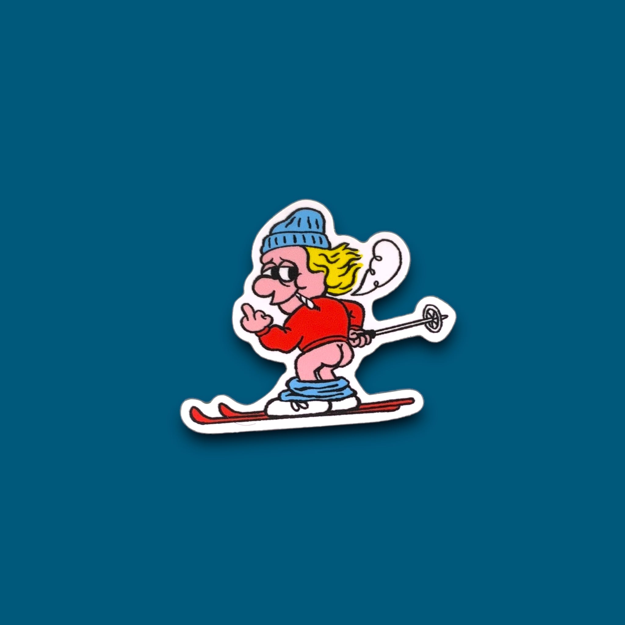 Smoking Ski Bum Sticker – Blue Bison Apparel