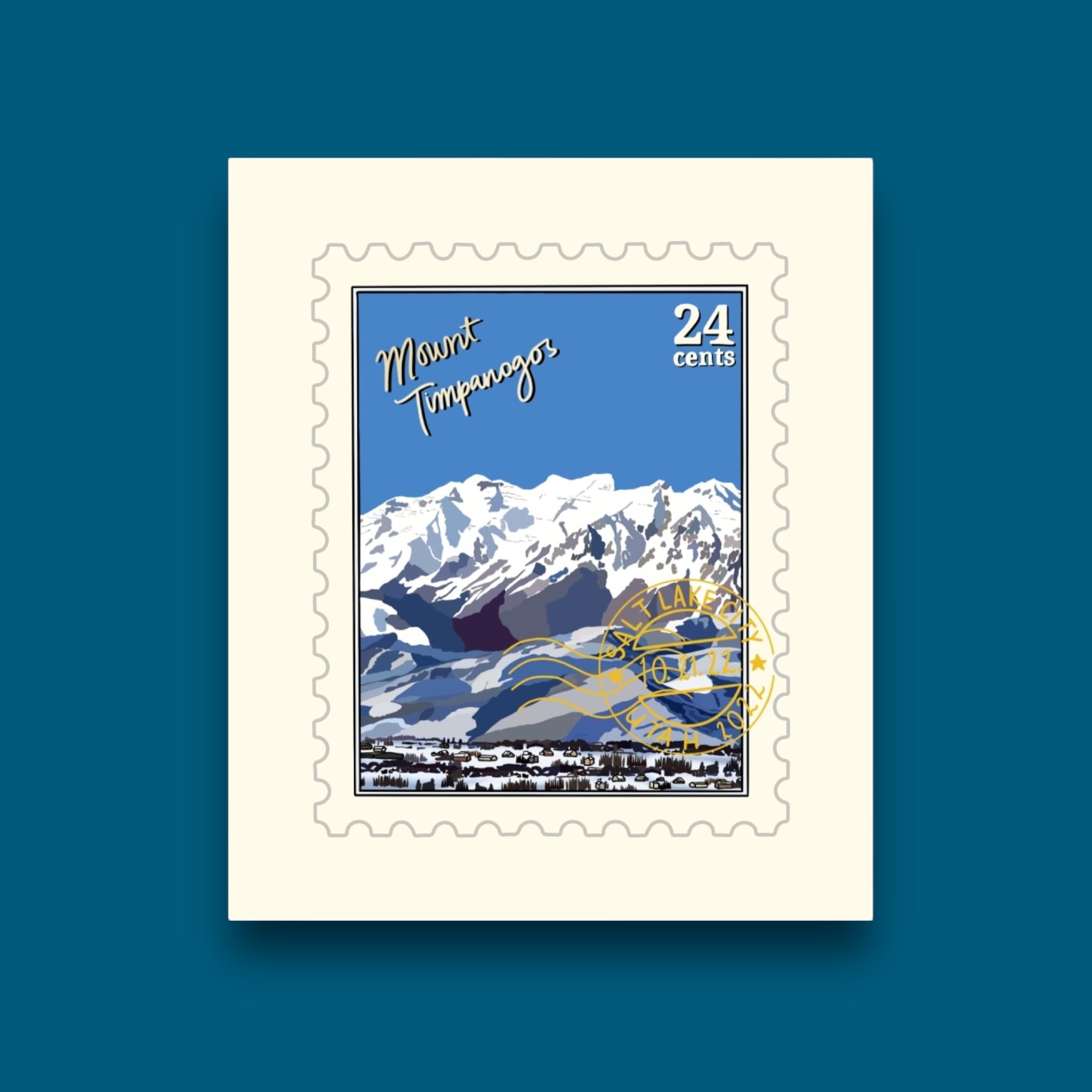 Mount Timp Utah Stamp Sticker – Blue Bison Apparel