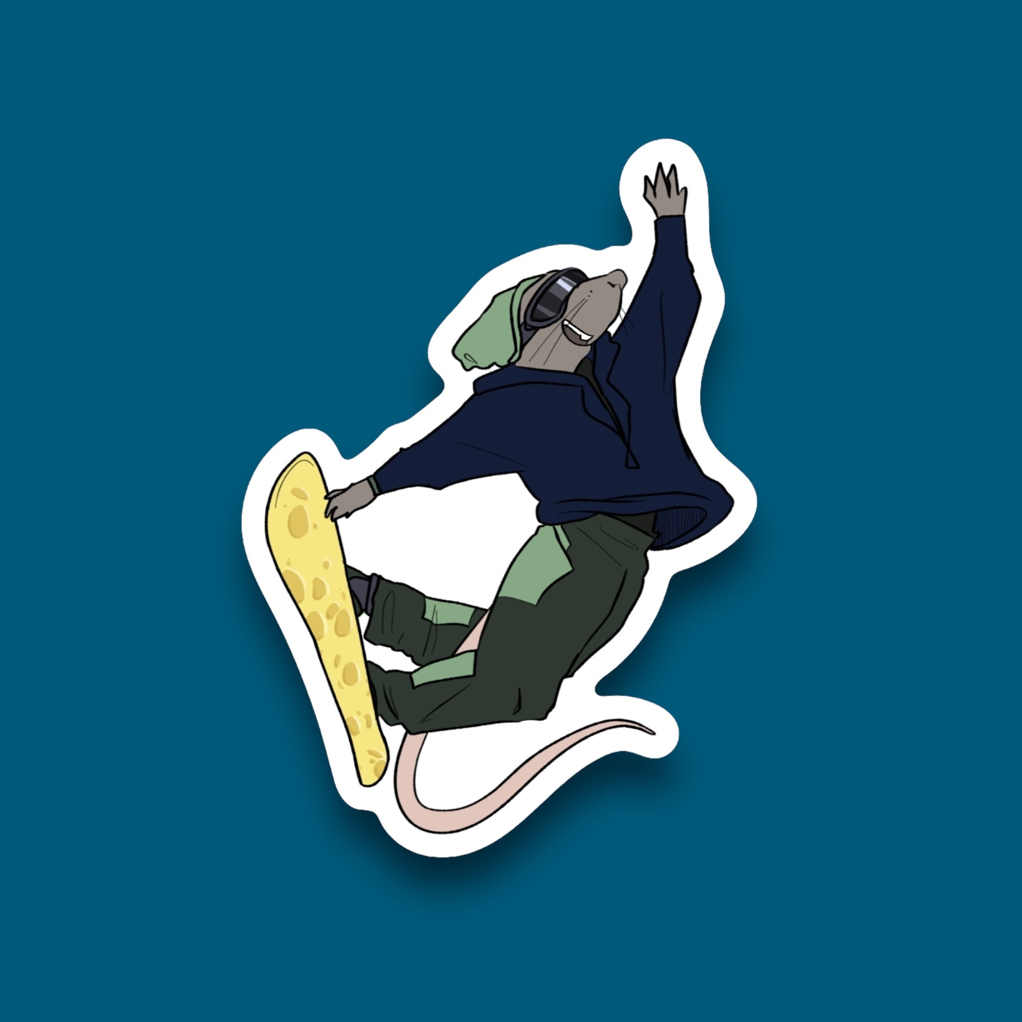 Cheese Board Rat Sticker – Blue Bison Apparel