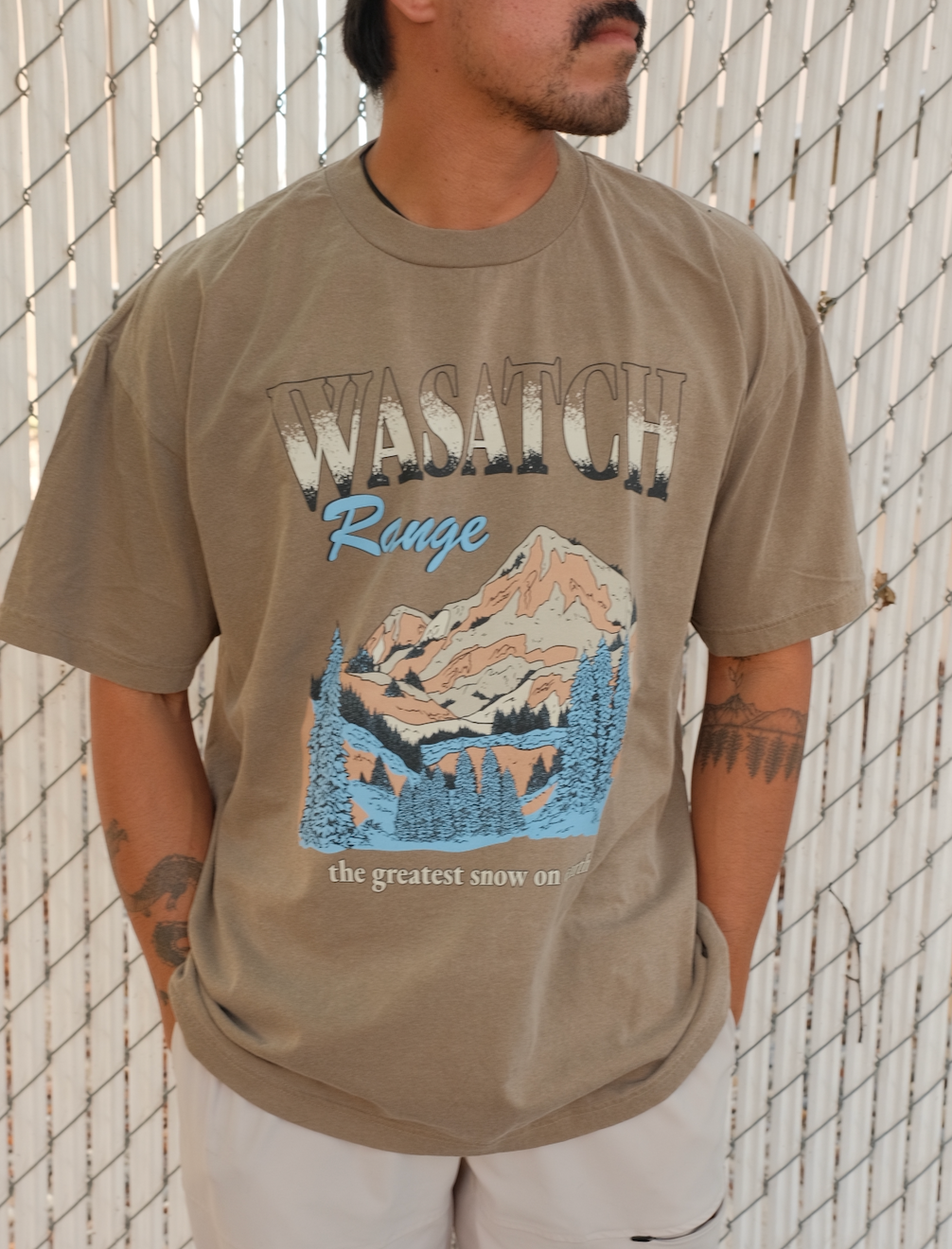 Wasatch Tee - Brown – Blue Bison Apparel