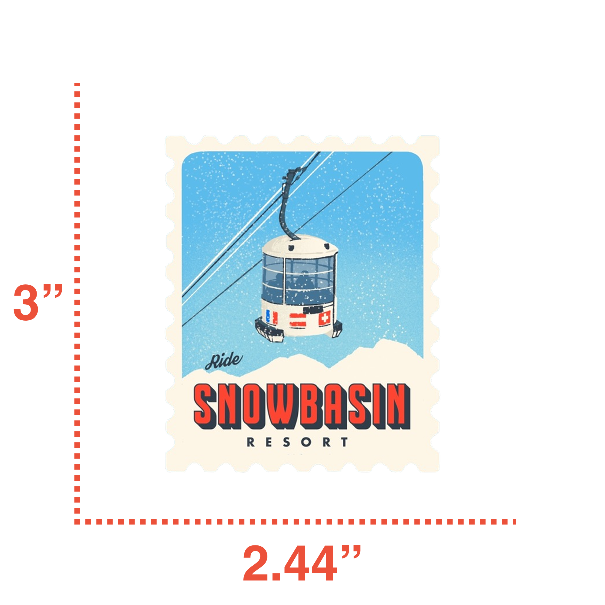 Snowbasin Resort Retro Stamp Sticker – Blue Bison Apparel